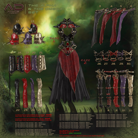 Second Life Marketplace - [AD] - Alpha & Omega - MASK/COLLAR - Purple